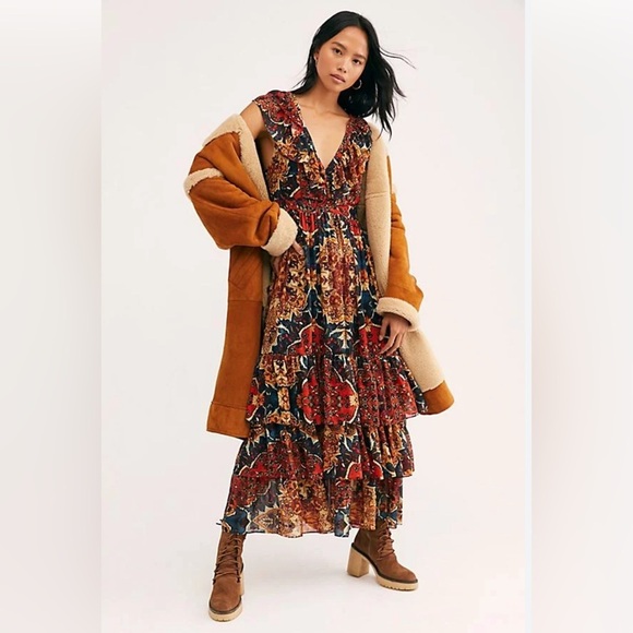 Free People | Dresses | Free People Fall Tiered Wear It Out Maxi Dress ...